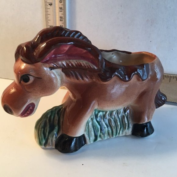 Unique Vintage | Accents | Vintage Ceramic Donkey Plantervase | Poshmark